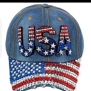 Bijorca | Accessories | Host Pick Usa Flag Bling Hat Adjustable Back ...